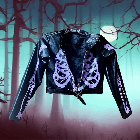 Spirit | Costumes | Spirit Halloween Child Goth Punk Skeletal Jacket ...